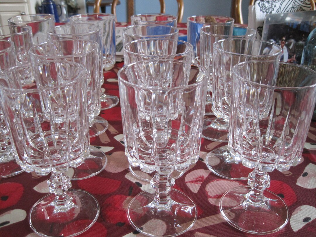 Vintage Crystal Goblet Leaded Glass Stemware Wine Glass. Heavy Lead ...
