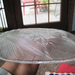 Vintage Large Embossed Glass Platter; 14" Round Dish; Serving Tray ...