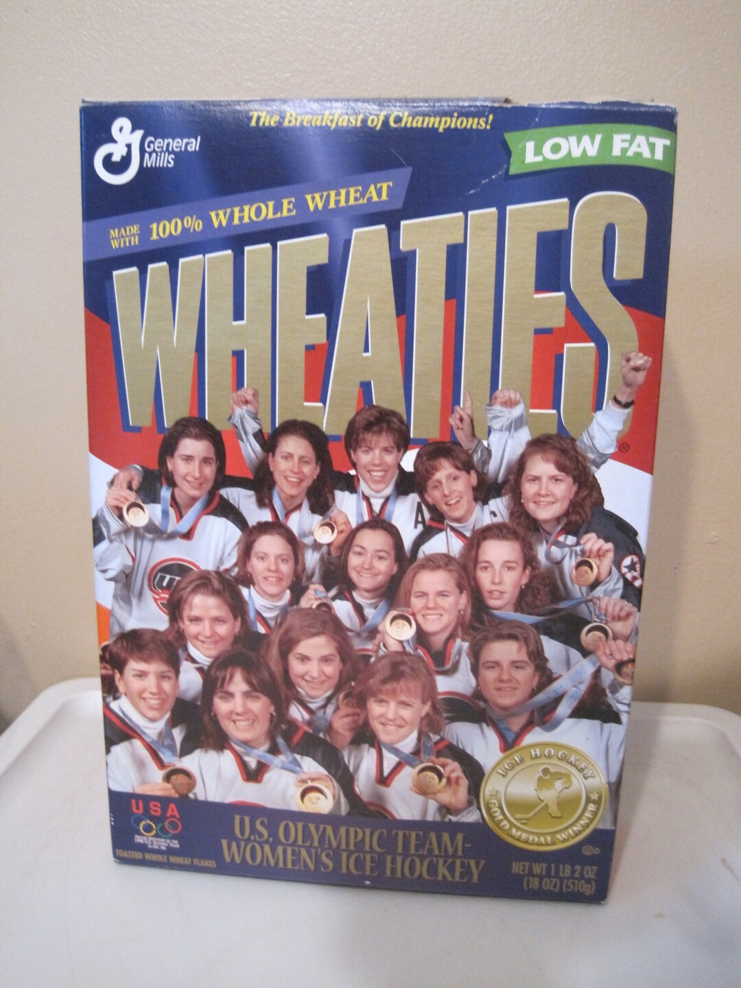 Vintage Womens Ice Hockey Wheaties Box, 1998 Nagano Winter Olympics ...