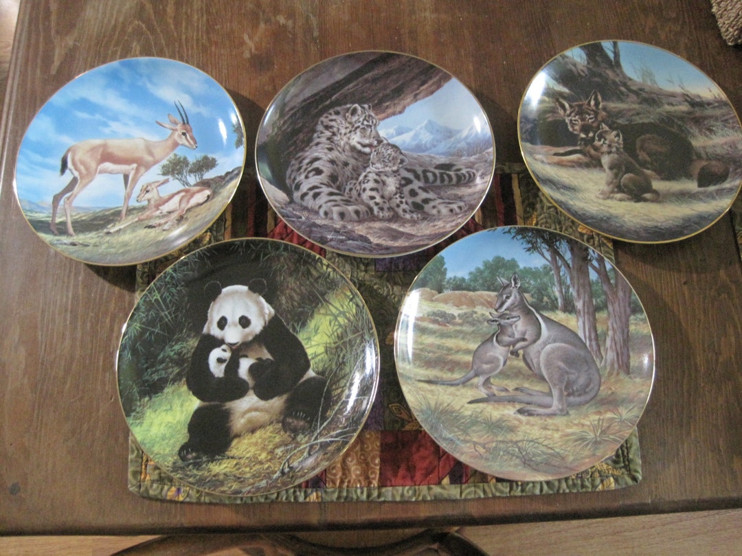 Vintage Endangered Species Art Plates: Will Nelson Wildlife Collection ...