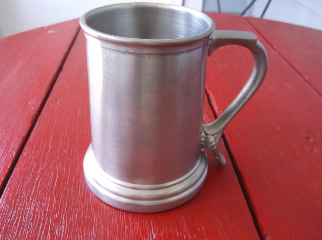 Vintage Pewter Tankard: Glass Bottom Beer Stein, Octoberfest Barware ...