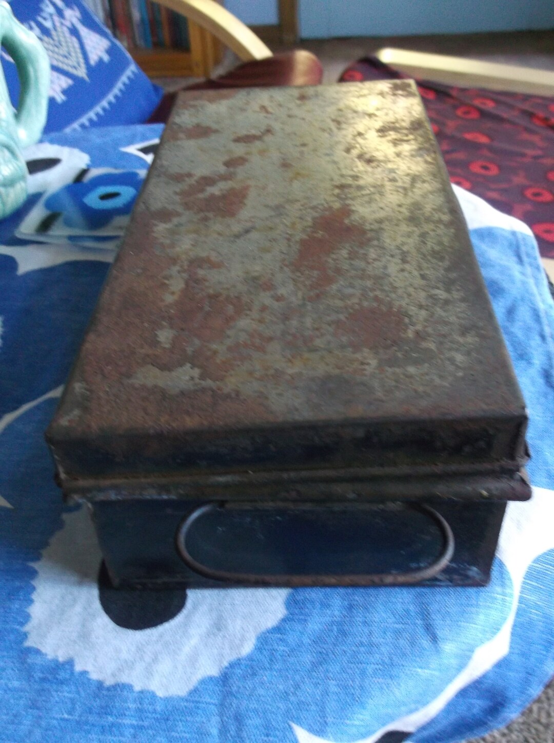 Vintage / Antique Tin Cash Box. Rusty, Rustic, Rectangle Box W/ Lid. 10 ...
