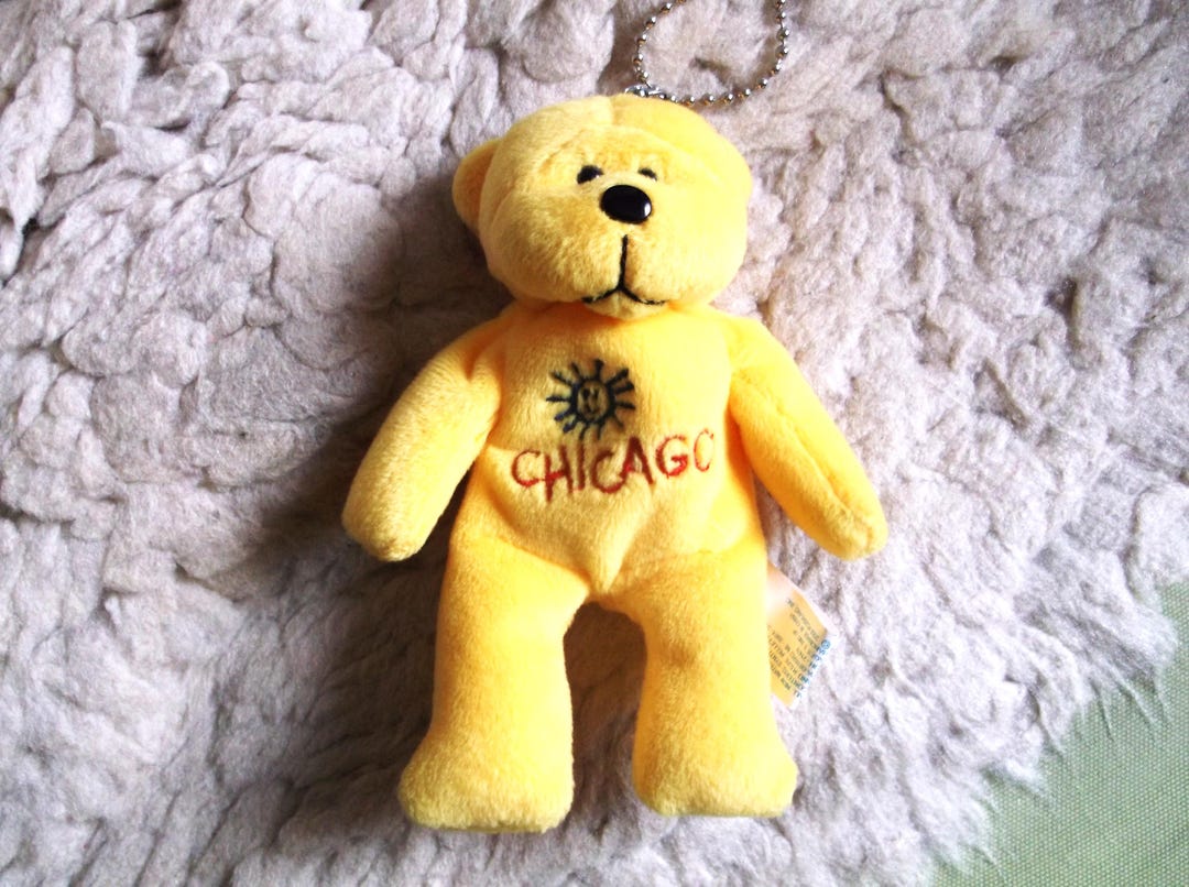 Vintage Chicago Plush Bear. Bag Charm, Backpack Hanger, Keychain, Clip ...
