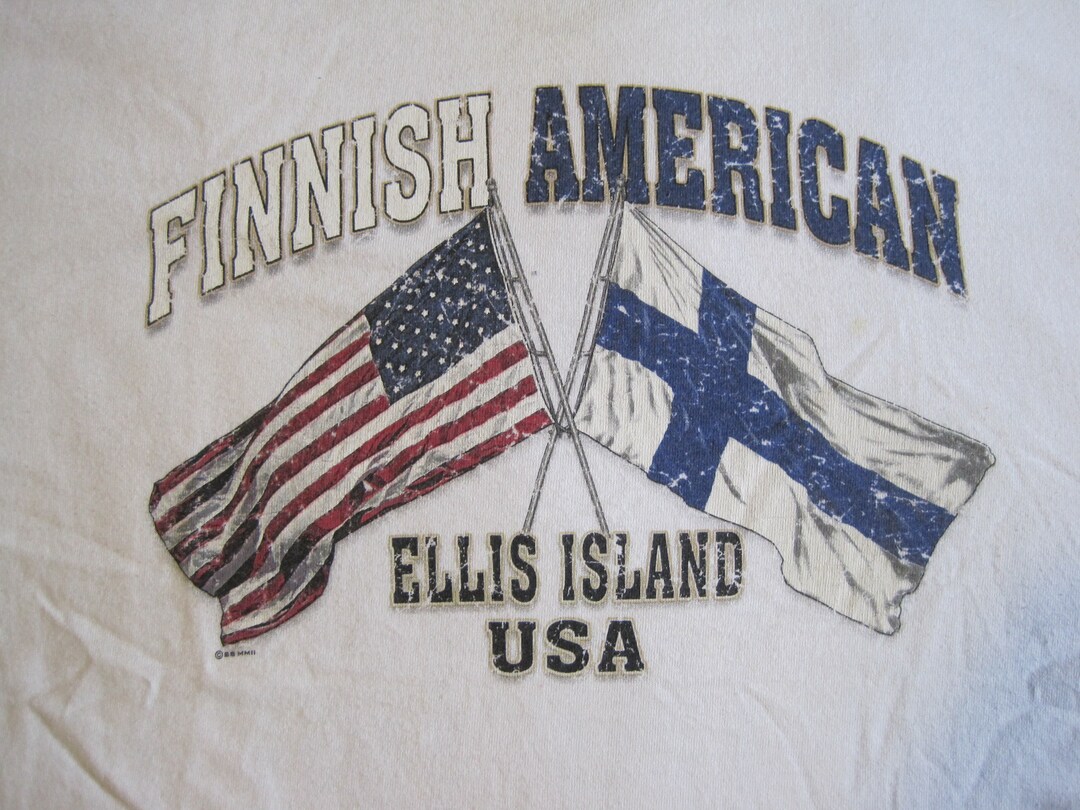 Vintage Finnish American T-shirt: Ellis Island USA, Size L - Etsy