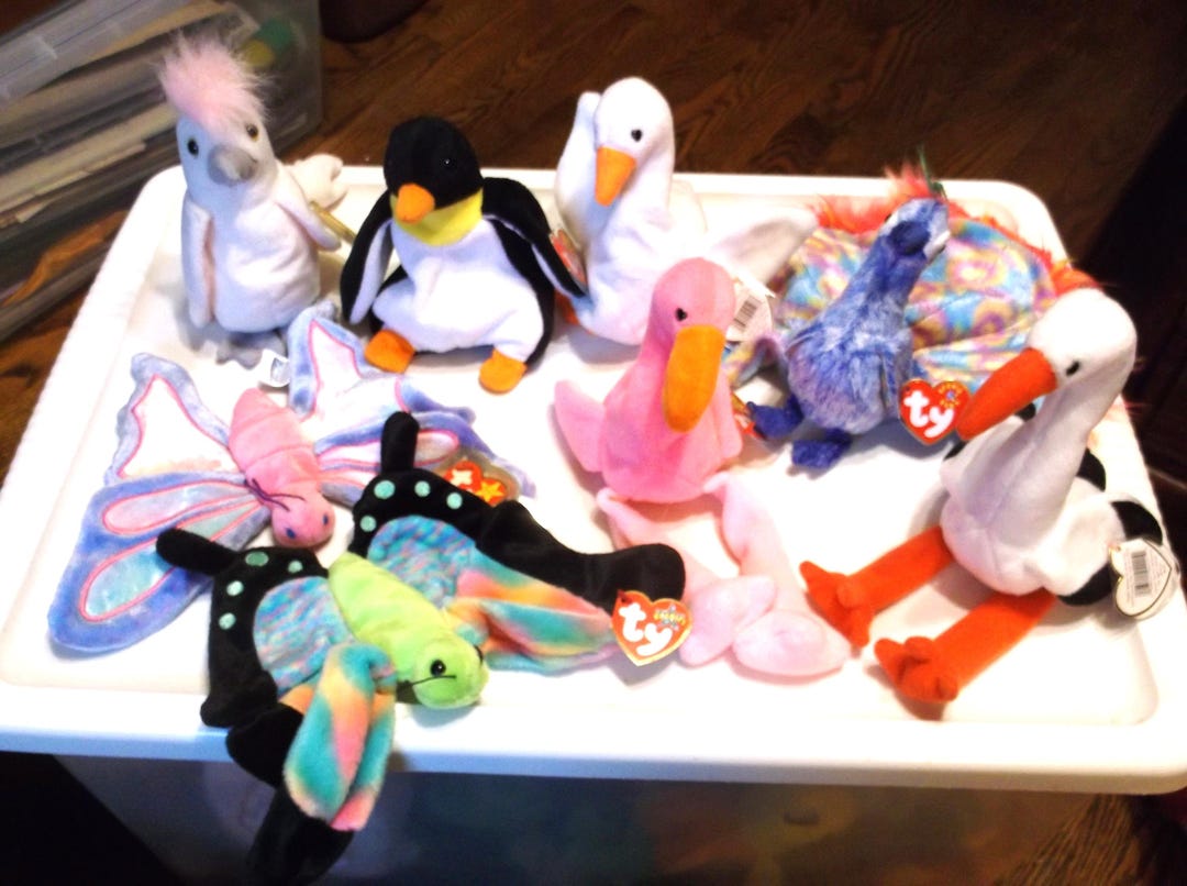 Vintage Original Ty Beanie Babies: Birds and Butterflies Collection ...