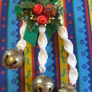 Vintage Boho Macrame & Brass Sleigh Bell Door Hanging Chime. Hand ...