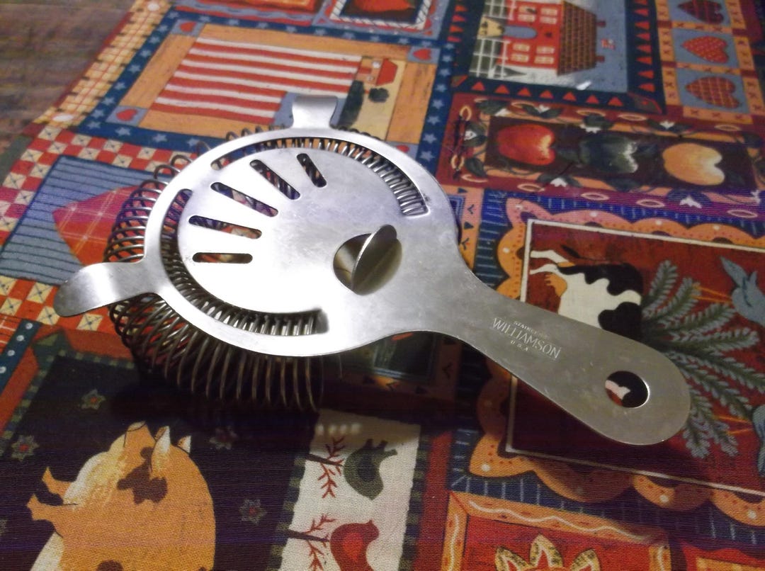 Vintage Williamson Cocktail Strainer: Stainless Steel Bar Tool - Etsy