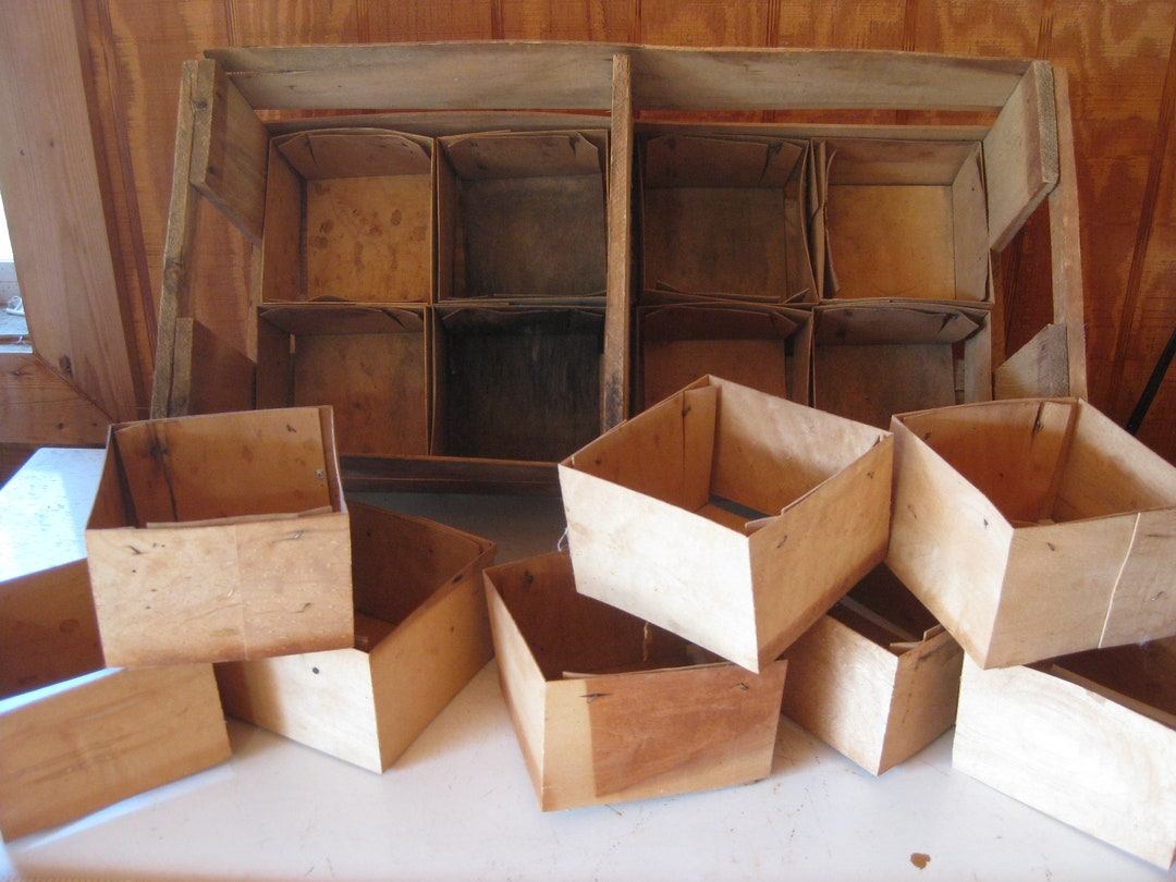 Antique Berry Crate, Fruit Box Punnets. Vintage Wooden Crate, 2 Layers ...