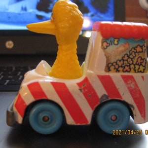 Vintage Big Bird Toy Push Car; Metal Diecast Toy; Big Bird Driving ...