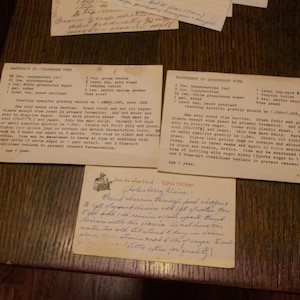 Vintage Retro Handwritten & Typed Recipe Cards. Index Card Recipes; Cake, Jam, Wine, Nut Bread ...