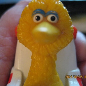 Vintage Big Bird Toy Push Car; Metal Diecast Toy; Big Bird Driving ...