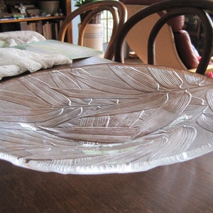 Vintage Large Embossed Glass Platter; 14" Round Dish; Serving Tray ...