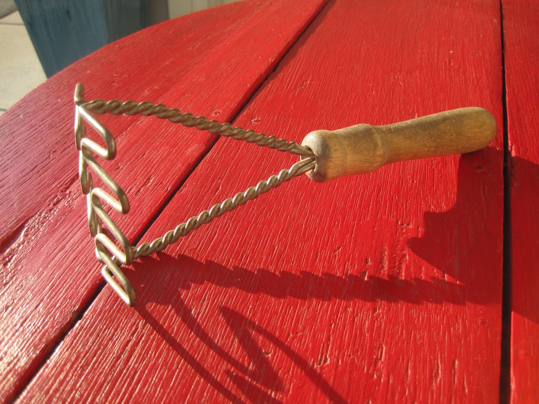 Antique Wooden Handle Potato Masher: Rustic Farmhouse Kitchen Tool - Etsy