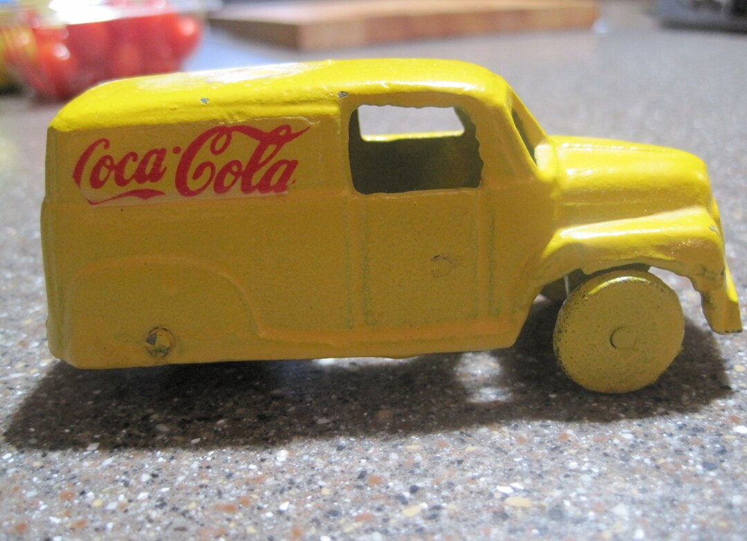 Antique Coca-cola Cast Iron Delivery Truck: Vintage Metal Toy. Model ...