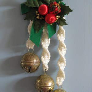 Vintage Boho Macrame & Brass Sleigh Bell Door Hanging Chime. Hand ...