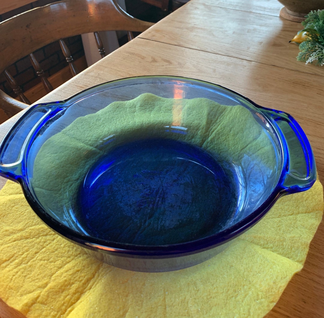 Vintage Anchor Hocking Cobalt Blue Pyrex Baking Dish: 2 Qt Round ...