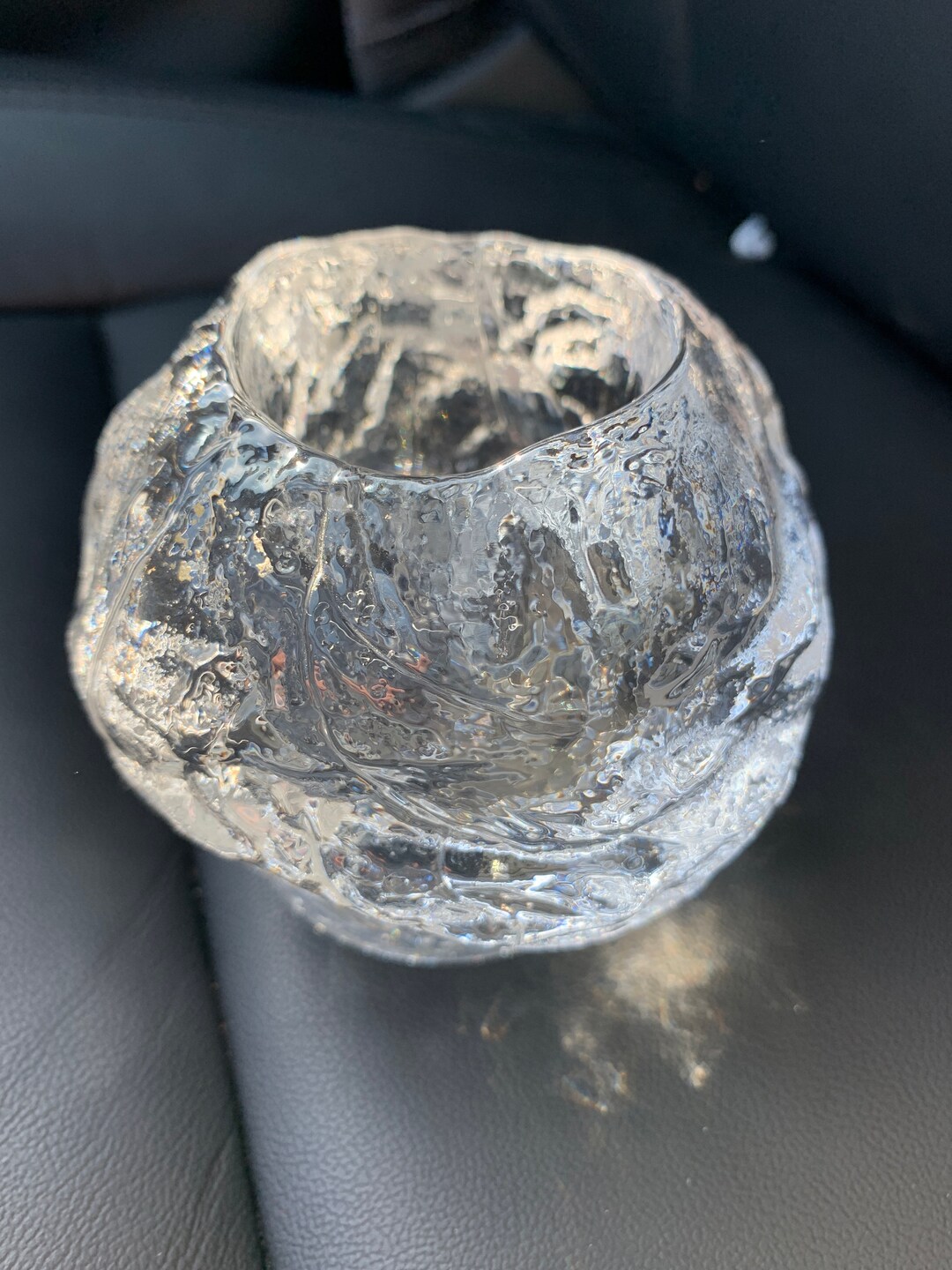 Vintage Orrefors Kosta Boda Ice Ball. Crystal Ice Snowball Textured ...