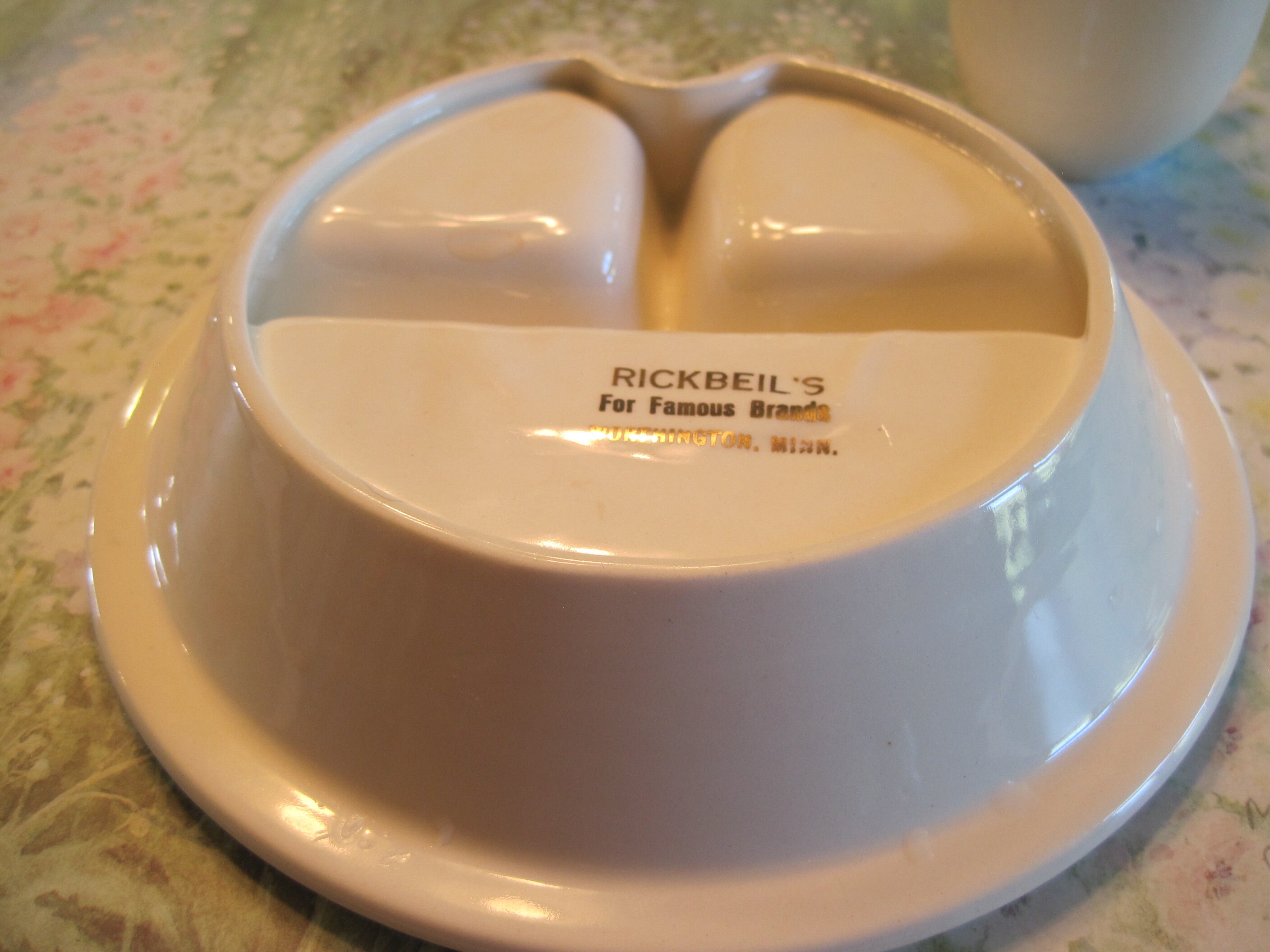 Antique Baby / Child Divided Dish & Cup. Infant, Toddler Plate. Small ...