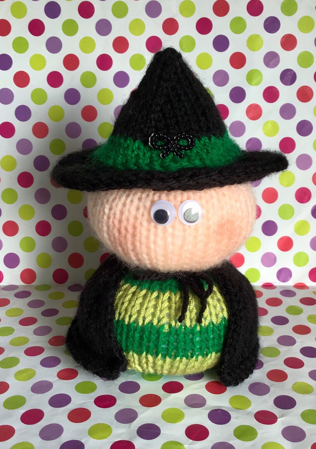 Knitted Halloween Witch Doll Mascot Office Accessory - Etsy