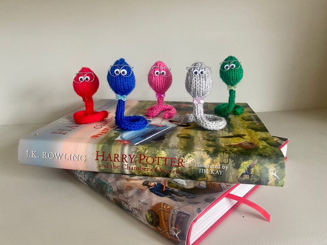 Knitted Crochet Book Marker Book Worm - Quirky Unique Gift - Birthday ...
