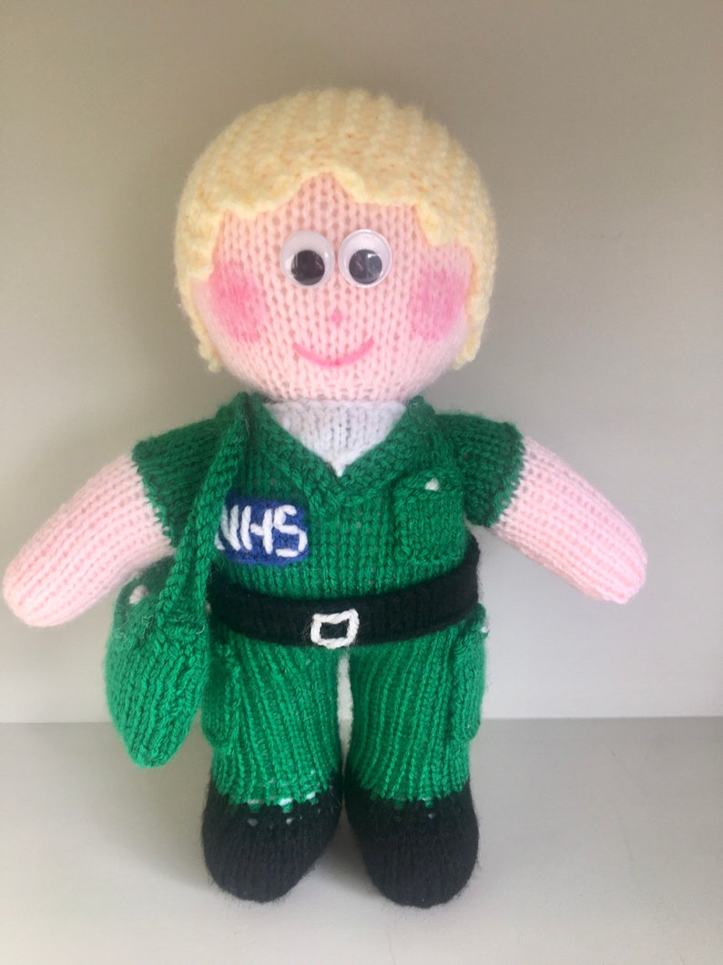 Knitted Paramedic Doll: Handmade Novelty Gift - Etsy UK