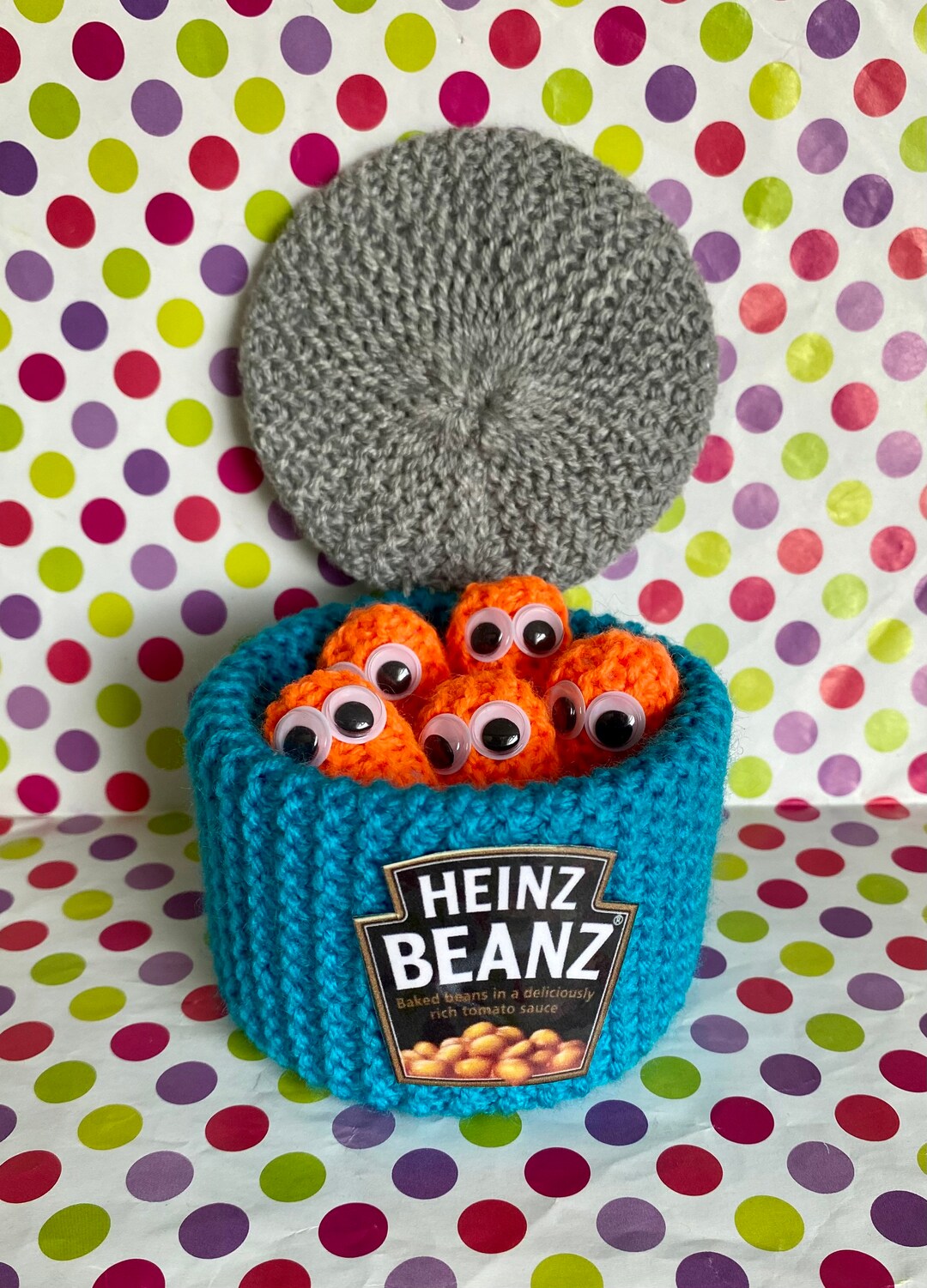 Large Knitted Baked Beans - Heinzz Inspired - Quirky Unique Gift ...