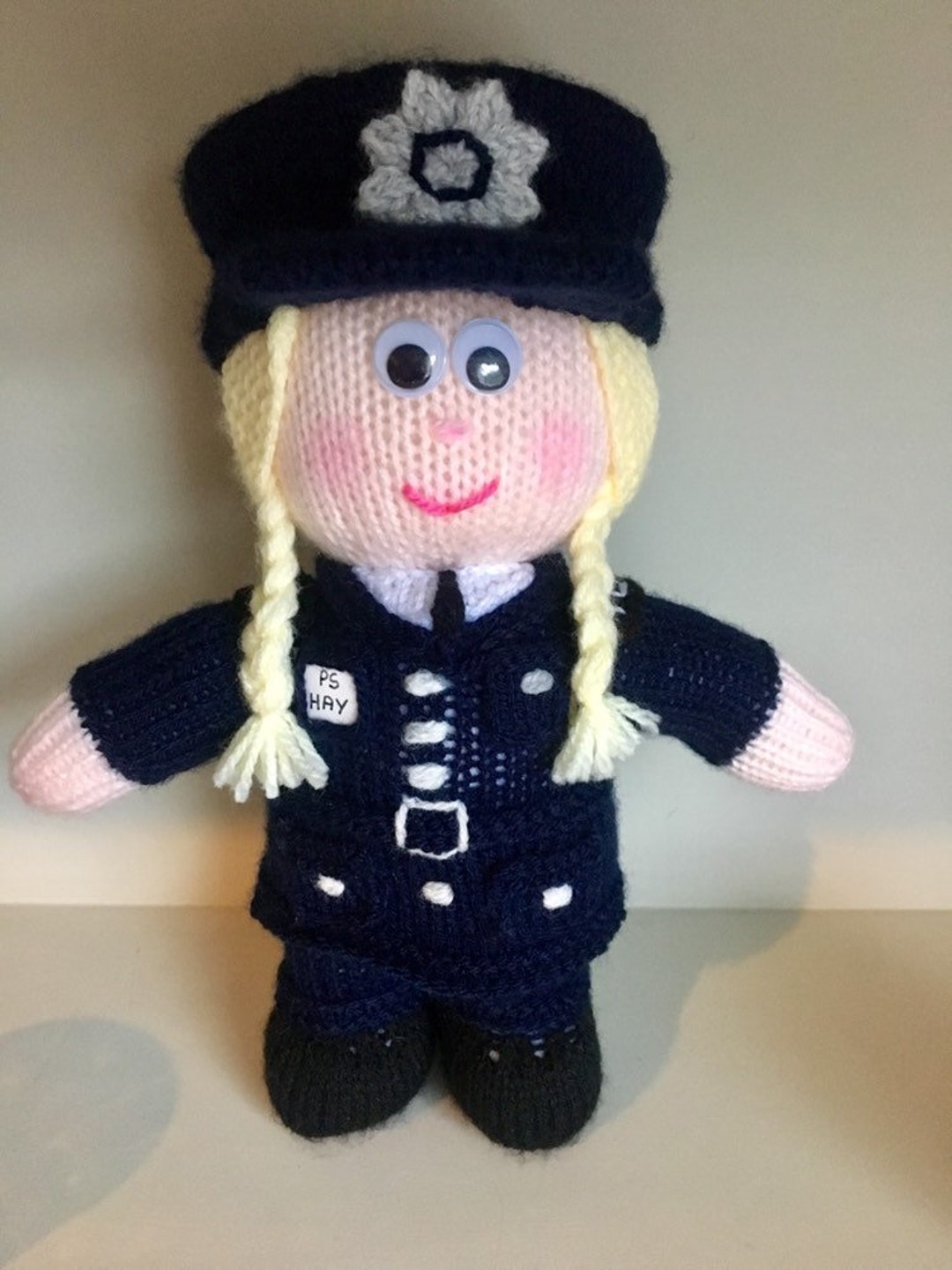 Knitted Police Doll: Personalized Handmade Novelty Gift - Etsy UK