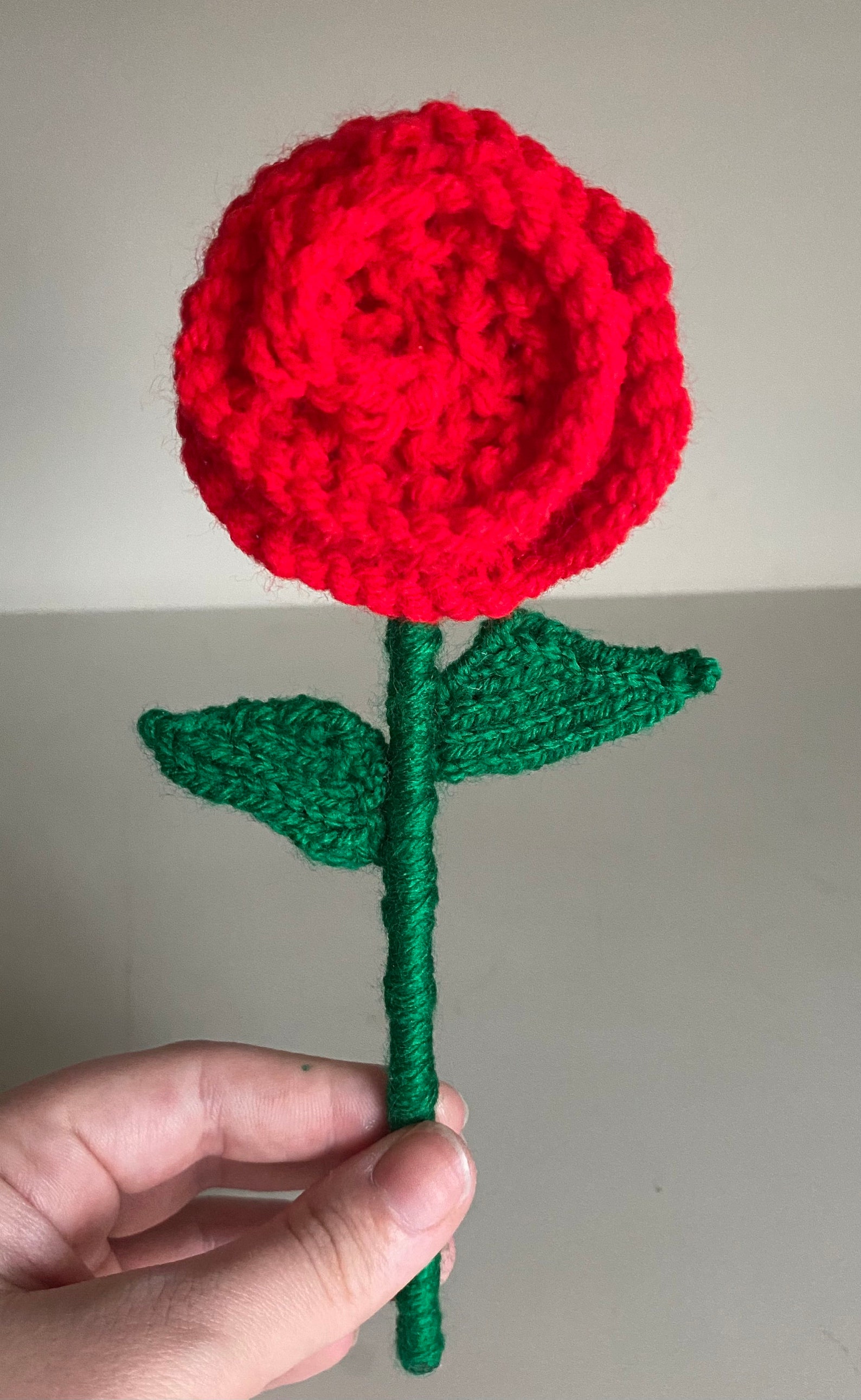 Red Rose Flowers Handmade Knitted- Mother’s Day - Valentines Gift for ...