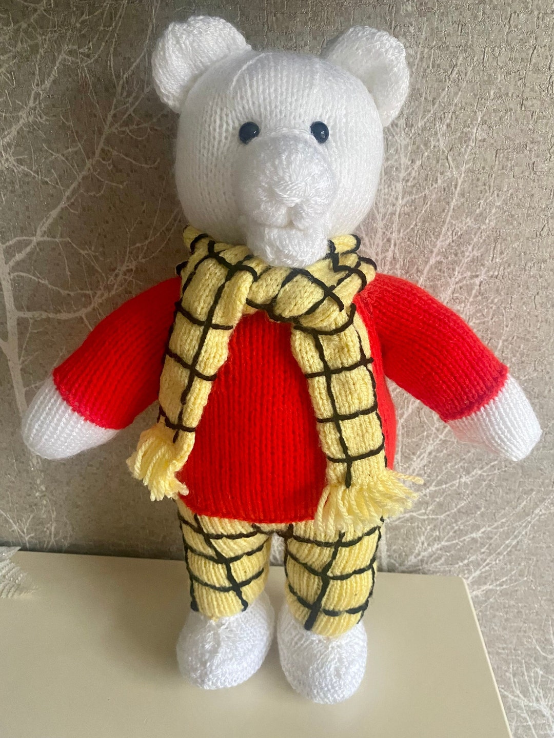 Knitted Rupert Bear: Handmade Childhood Character Plush - Etsy Canada