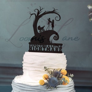 Expecting a Little Nightmare Cake Topper Image - Etsy
