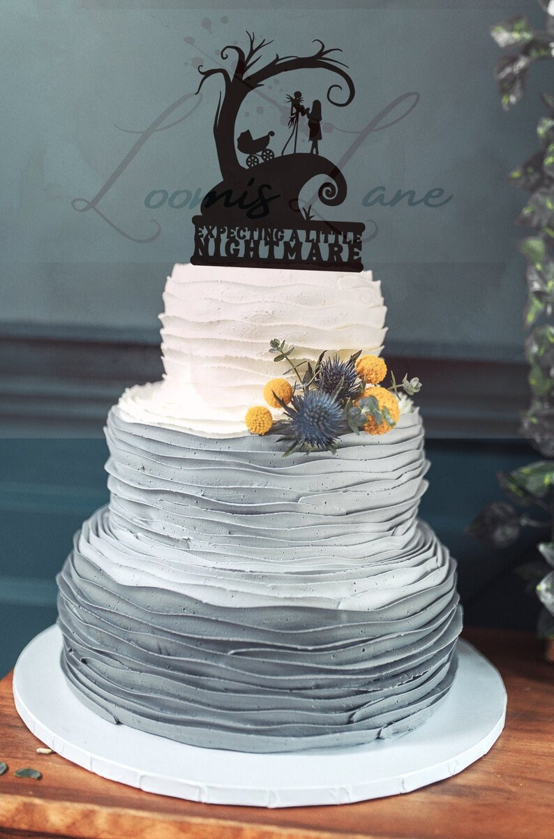 Expecting a Little Nightmare Cake Topper Image - Etsy