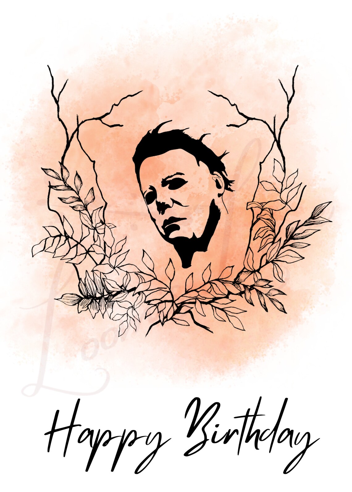 Horror Birthday Card Digital Download PNG - Etsy