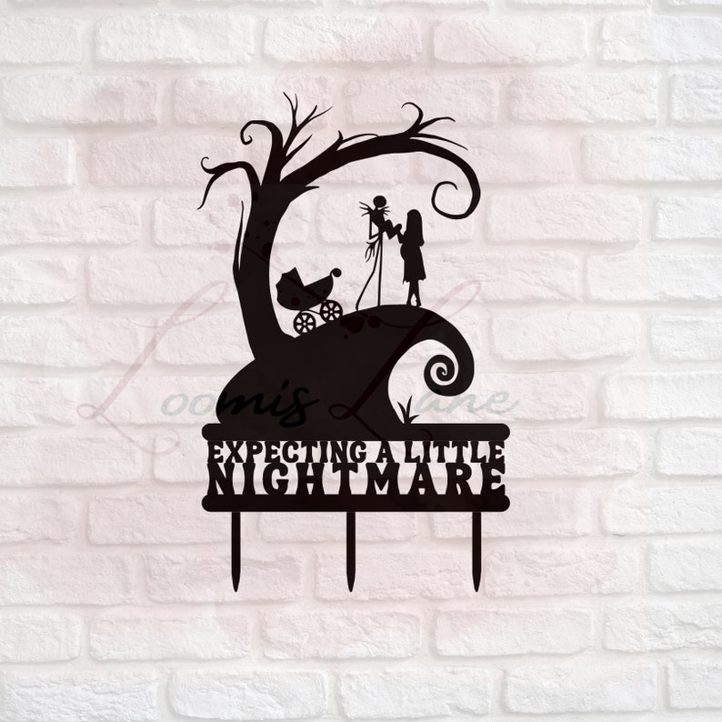 Expecting a Little Nightmare Cake Topper Image - Etsy