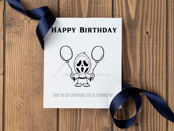 Ghost Face Birthday Card Image Download - Etsy