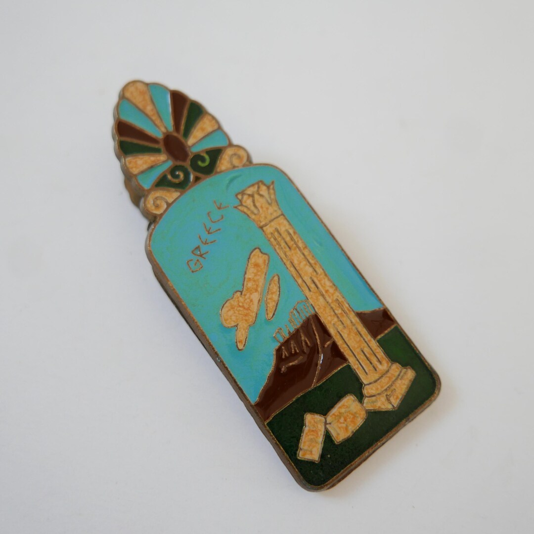 Vintage Enameled Cloisonné Brass Souvenir Paper Clip From Greece - Etsy