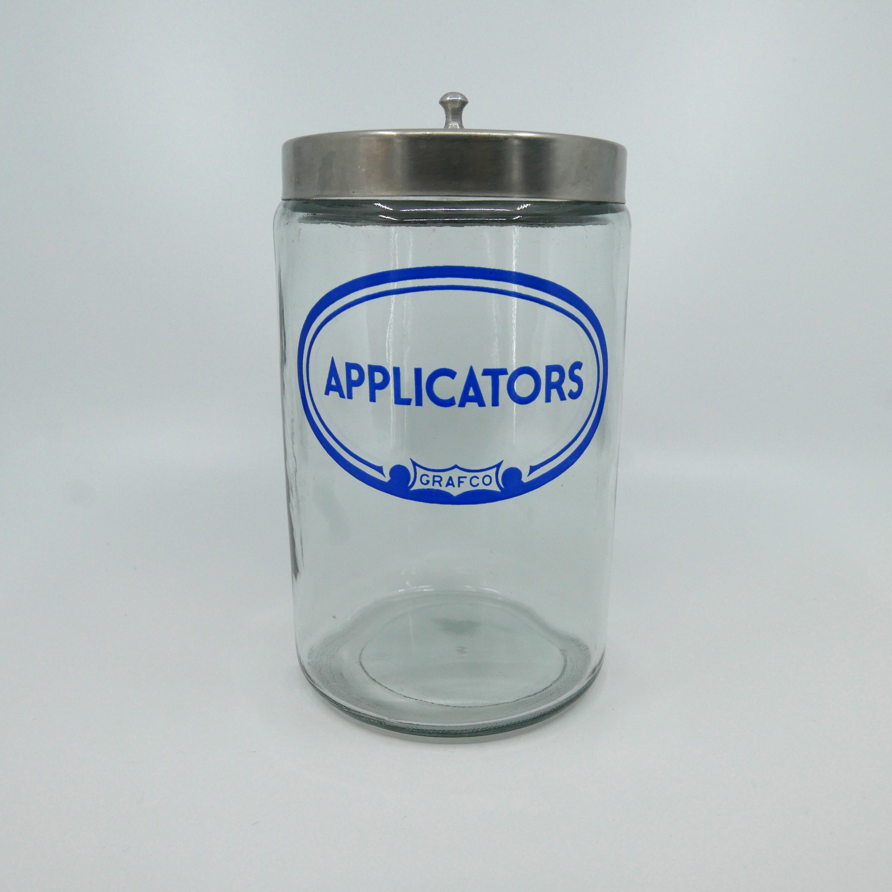 Vintage Grafco Medical Supply Glass Jar/canister With Stainless Steel ...