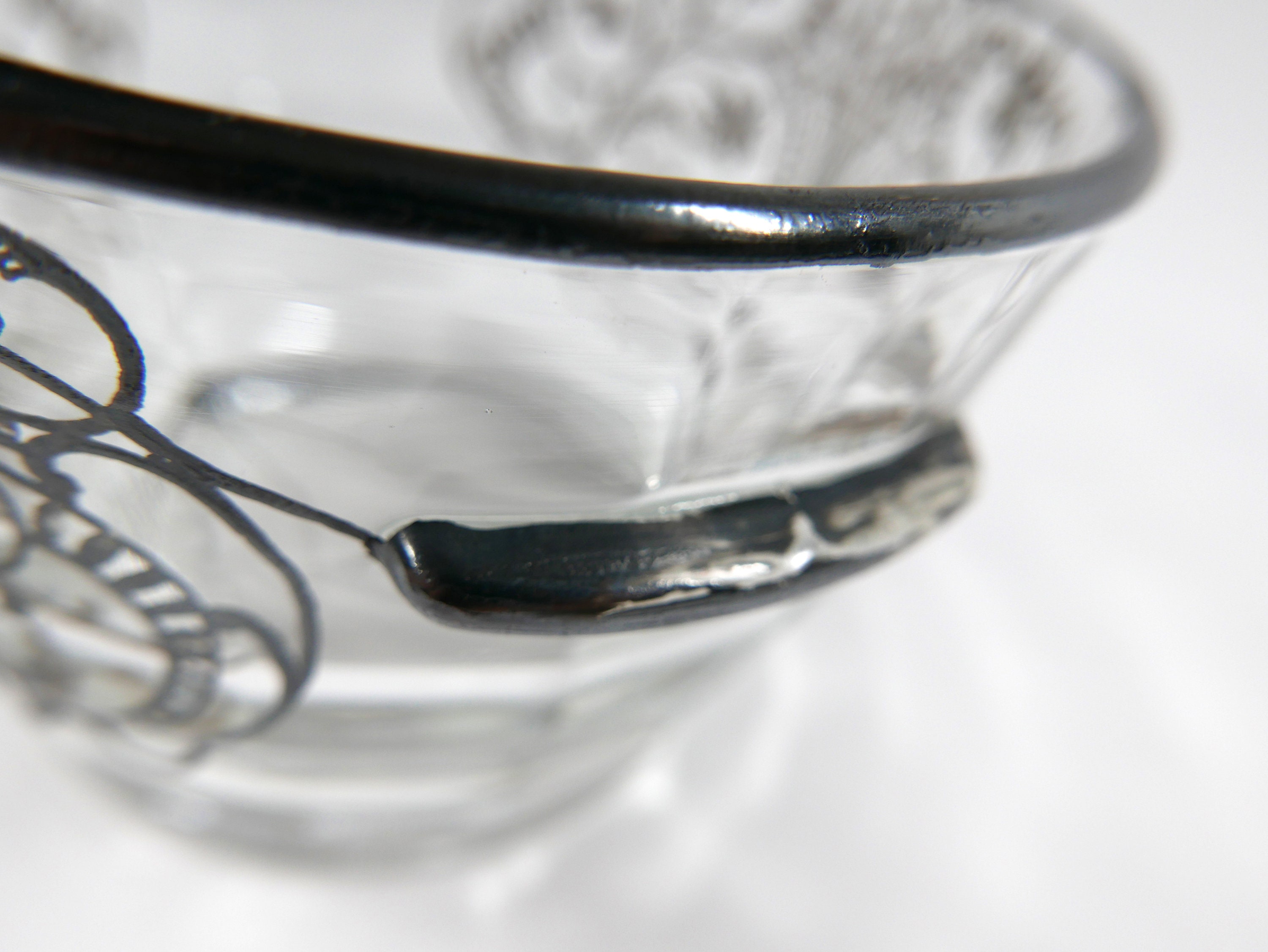 Vintage Glass Ice Bucket With Silver Overlay - Etsy