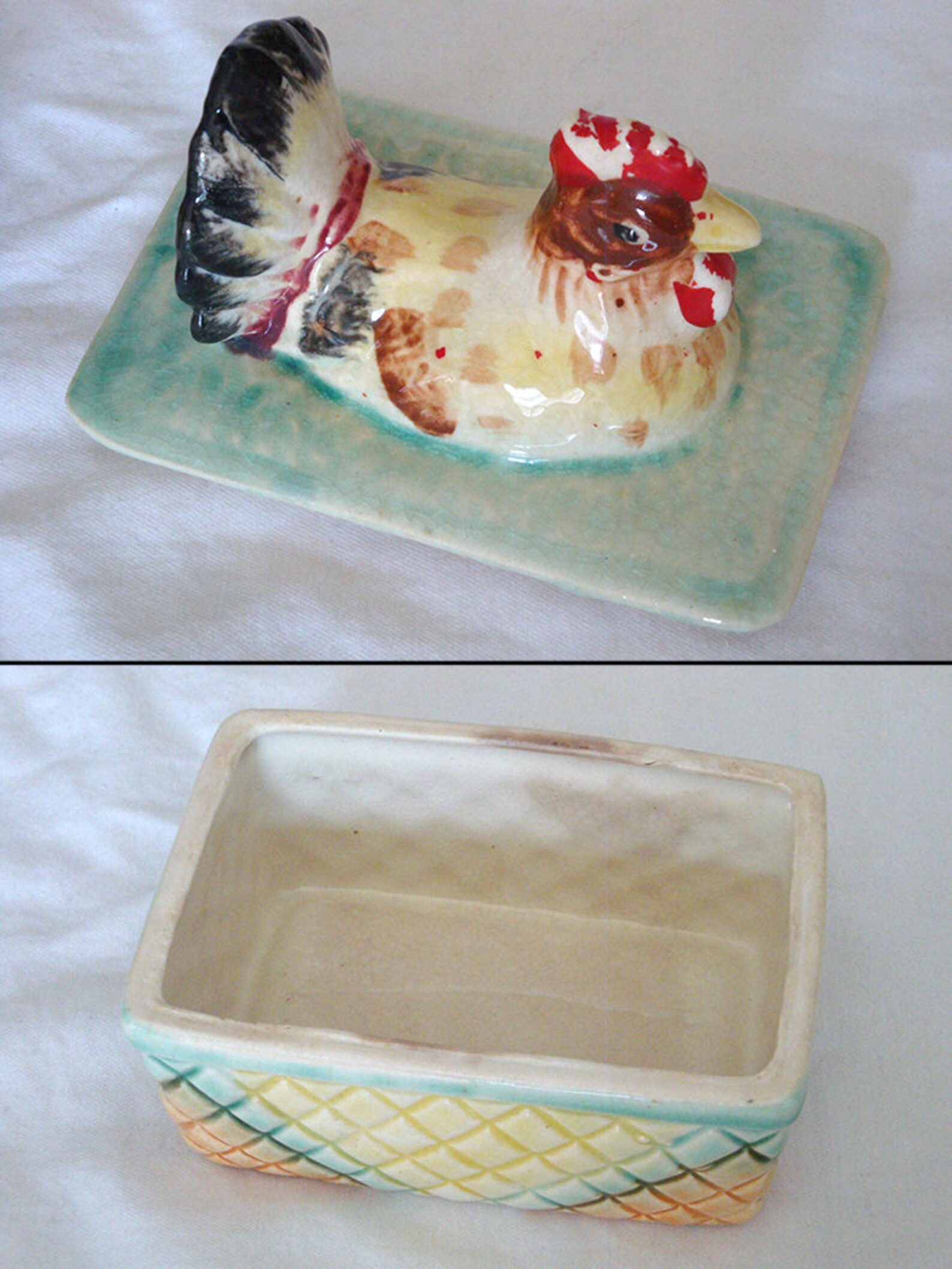Vintage Fine Bone China Shafford Trinket Box With Rooster Lid Japan - Etsy