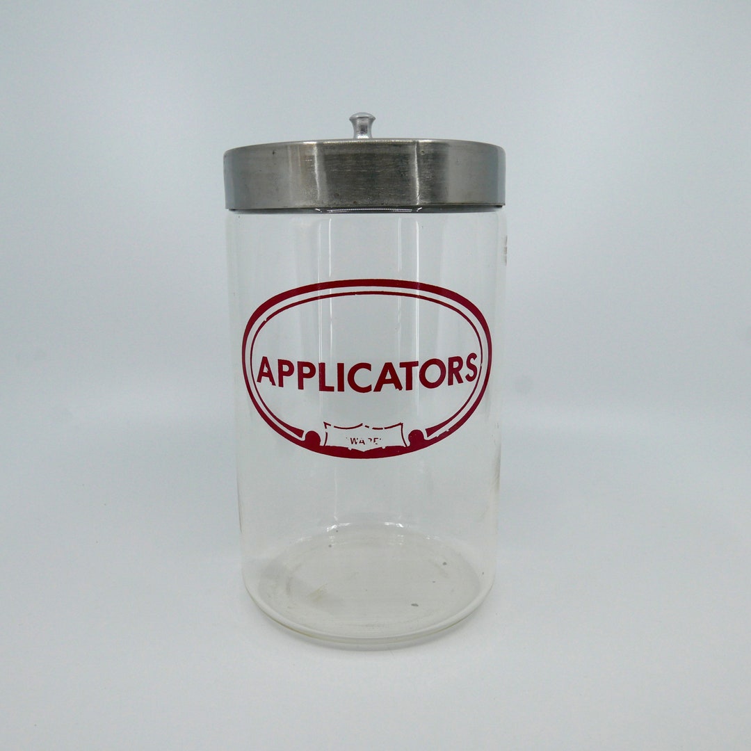 Vintage Ware Medical Supply Pyrex Glass Jar/canister With Stainless ...