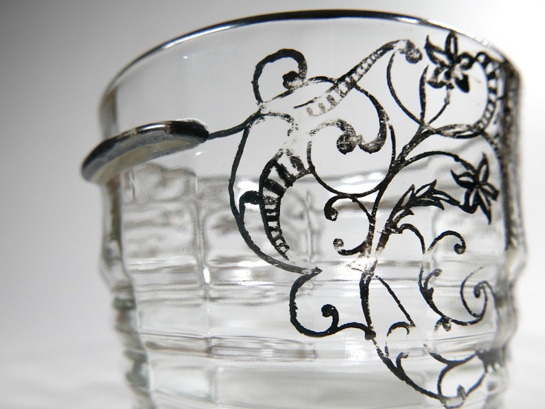 Vintage Glass Ice Bucket With Silver Overlay - Etsy