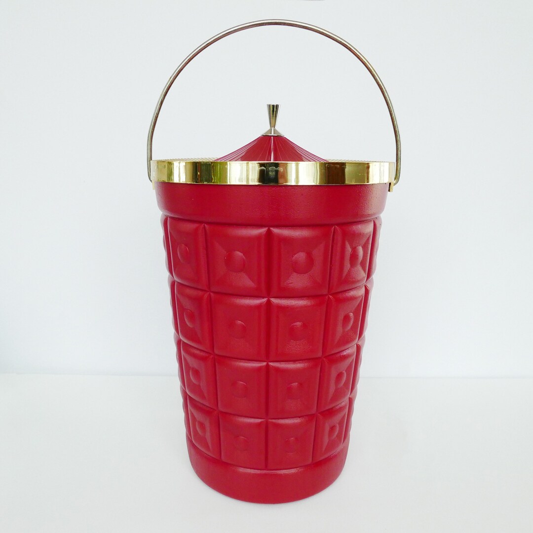 Vintage Red Lustro Ware Plastic Ice Bucket Wine Chiller - Etsy