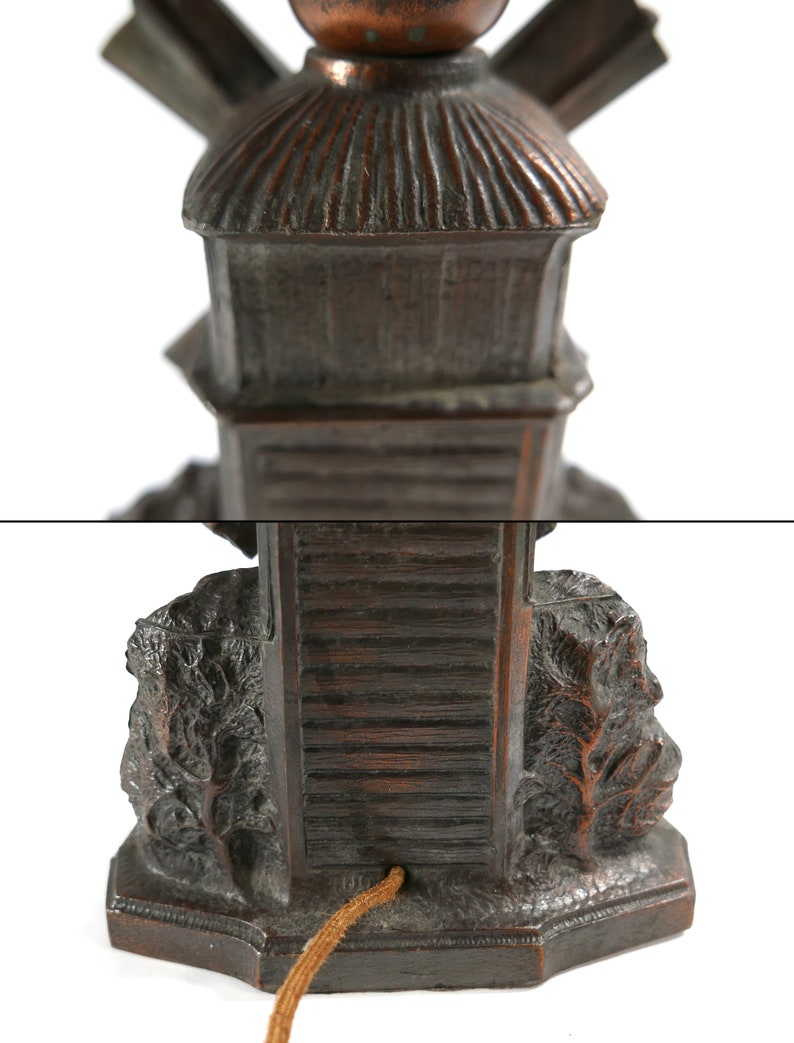 Vintage Cast Spelter Windmill Table Lamp With Clear Glass - Etsy