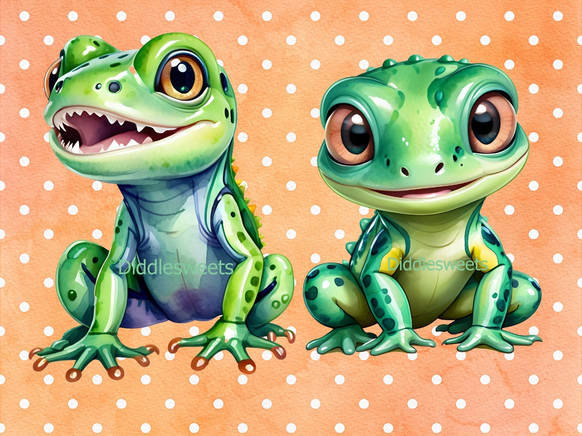 10 Cute Cartoon Salamanders Clipart - Etsy