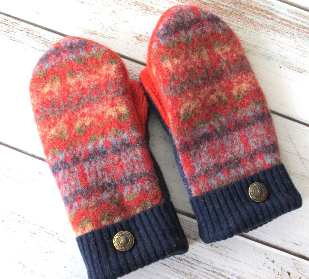 Wool Mittens, Felted Wool, Sweater Mittens, Women's Mittens, Fleece ...
