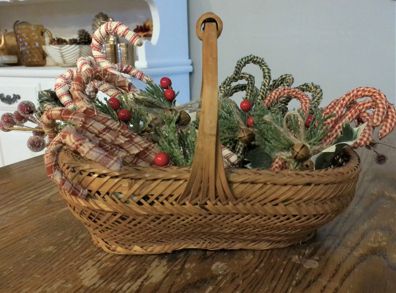 Set of Six Primitive Fabric Wrapped Candy Canes Farmhouse - Etsy