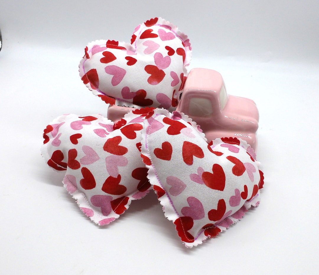 Farmhouse Red Fabric Hearts, Rustic Hearts Collection, Farmhouse ...
