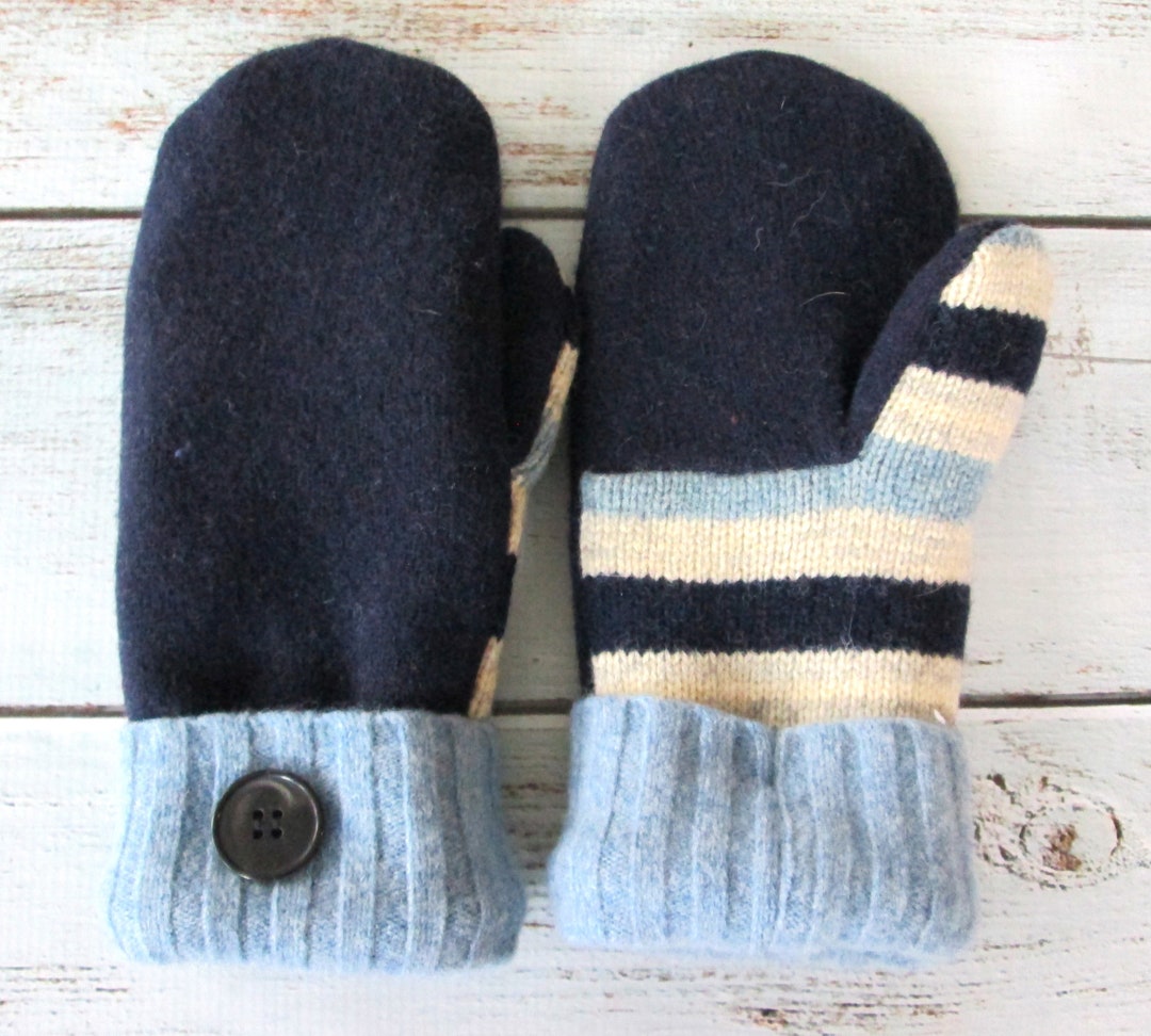 Fleece Lined Wool Mittens,sweater Mittens Up-cycled Sweater Mittens ...