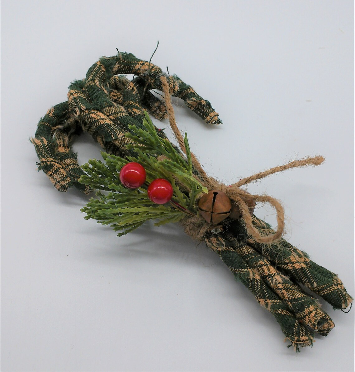 Set of Six Primitive Fabric Wrapped Candy Canes Farmhouse - Etsy