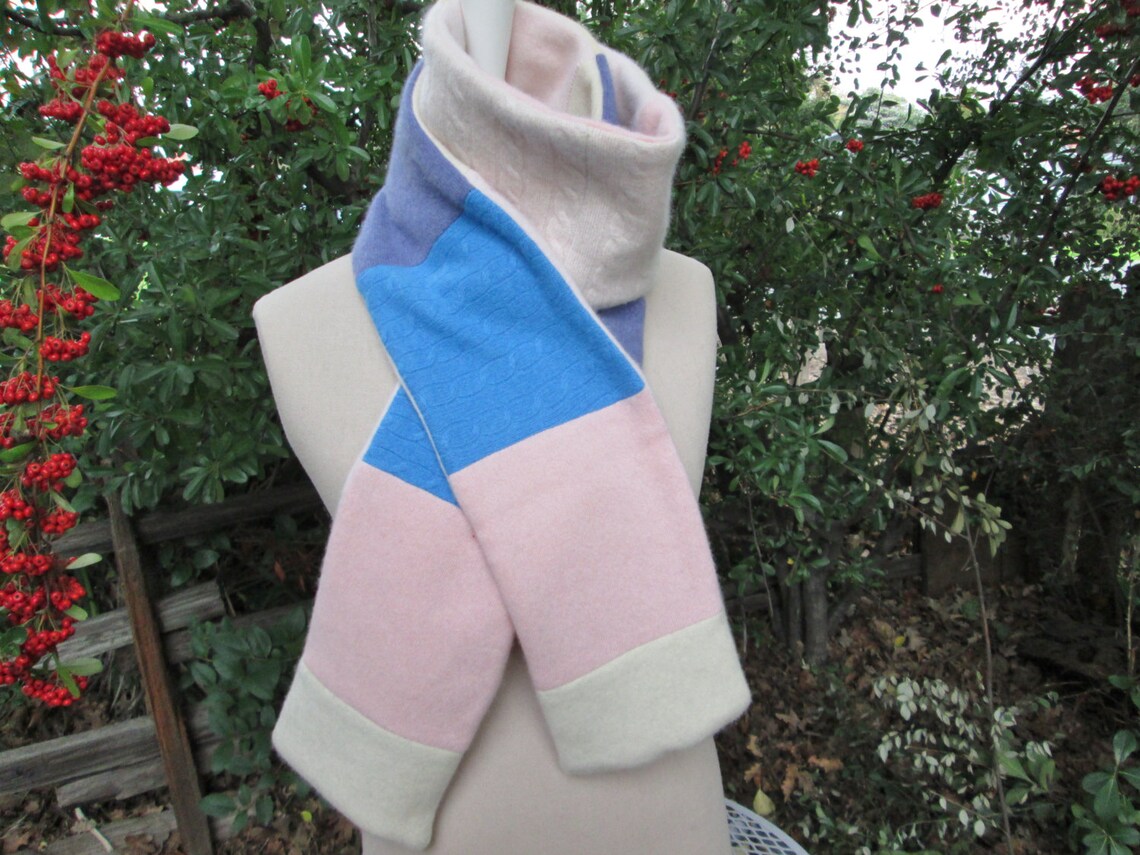 Pure Cashmere Neck Scarf . Re-purposed Up-cycled Cashmere | Etsy