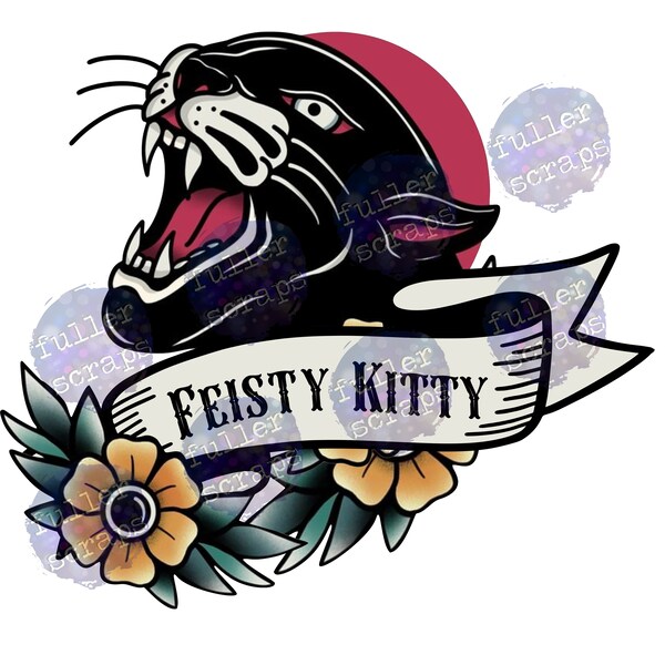 Kitty Tattoo - Etsy